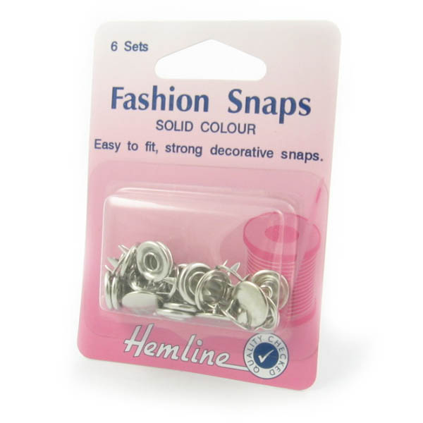 11mm silver fashion snaps pack of 6 sets
