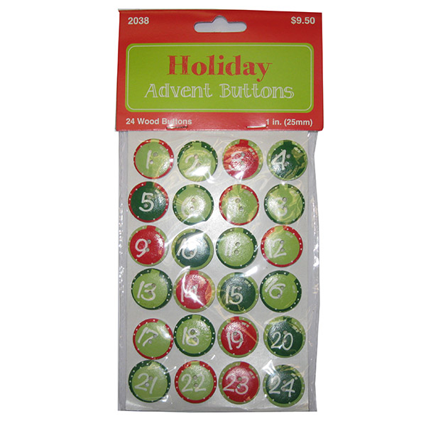 Wooden advent calendar buttons