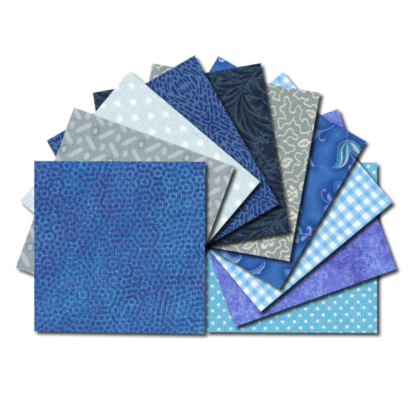 Blue square fabric charm packs | Blue fabric squares