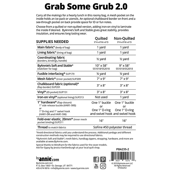 ByAnnie Grab Some Grub 2.0 bag pattern