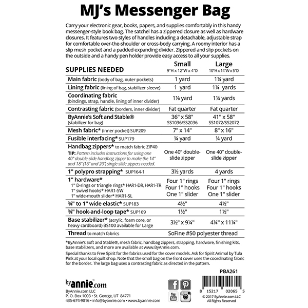 ByAnnie MJ's Messenger bag pattern