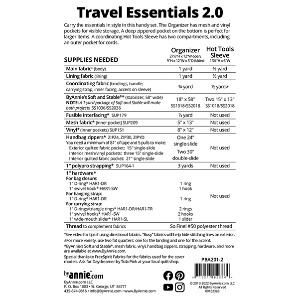 ByAnnie Travel Essentials 2.0 bag pattern