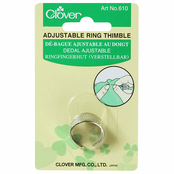 Clover adjustable ring thimble for quilting