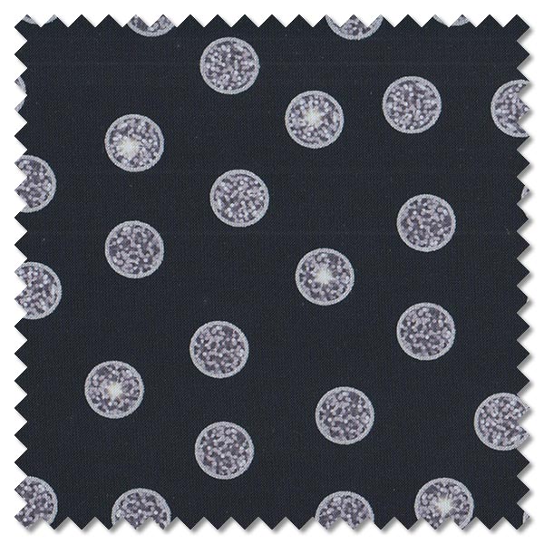 A842.3 black disco dots with silver metallic - Lewis & Irene Disco!