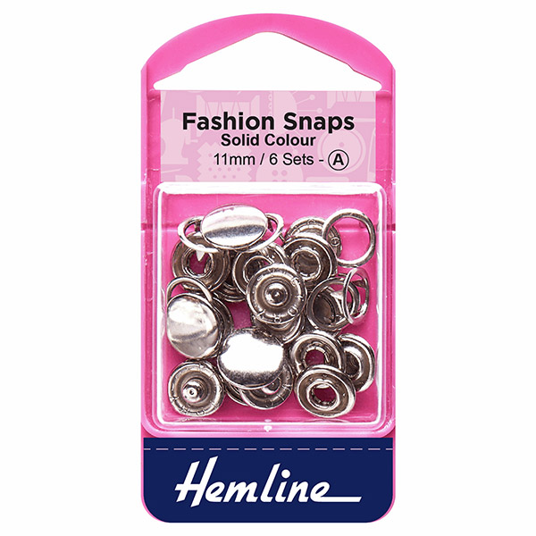11mm silver fashion snaps pack of 6 sets