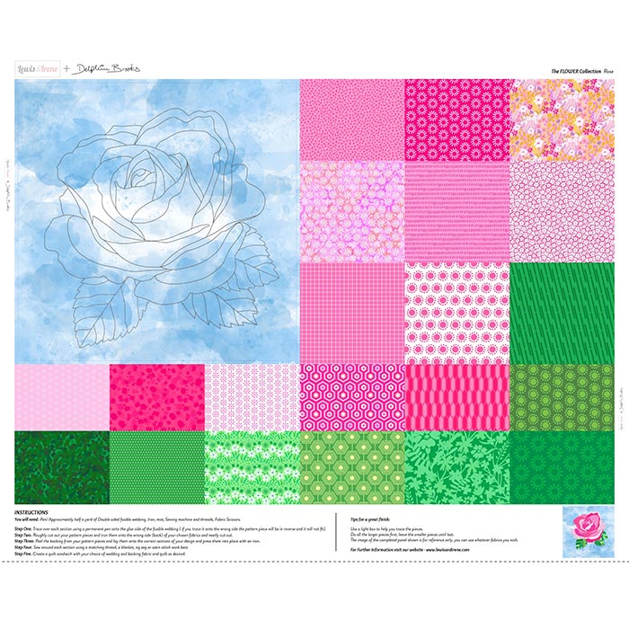 Lewis & Irene The Flower Collection Rose natural panel