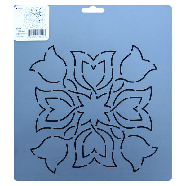 Tulip block quilting stencil, tulip flower stencil design