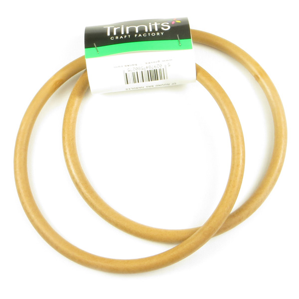 Light wood O shaped plastic bag handles