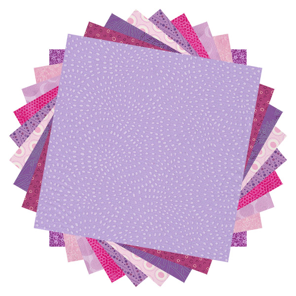 Pink and purple fabric prints 5 inch charm pack