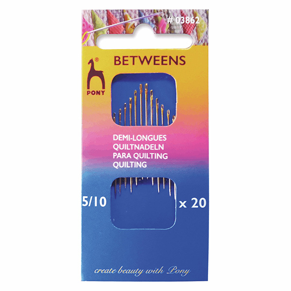 Pony betweens quilting needles, pack of 20, size 5 to 10