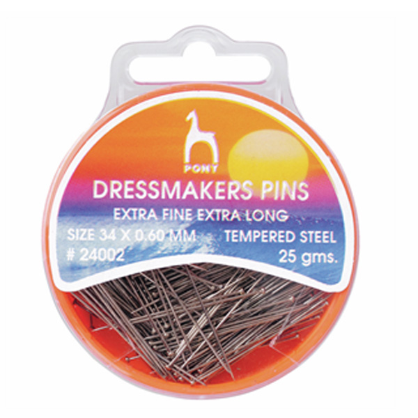 Dressmakers pins, steel for dressmaking, in storage box