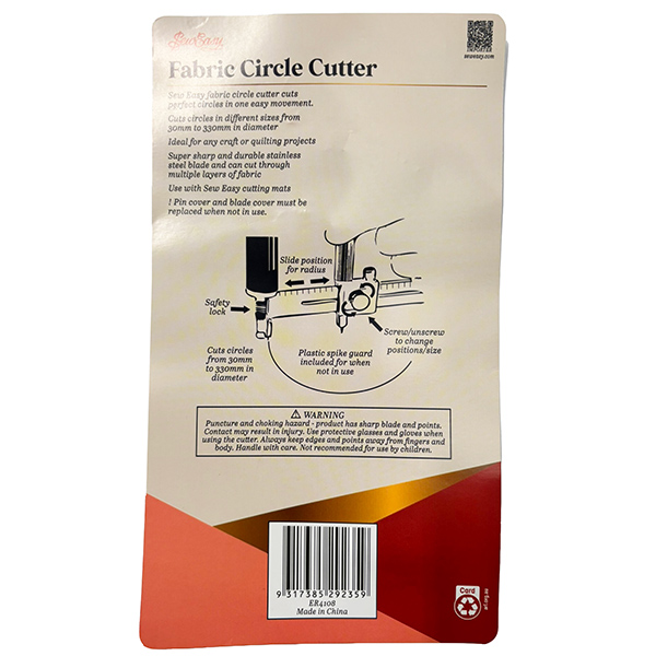 Sew Easy Fabric Circle Cutter - Pelenna Patchworks