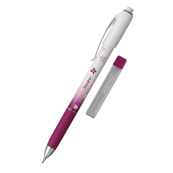 Sewline mechanical fabric pencil with eraser - white