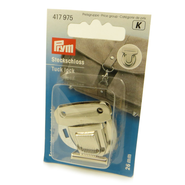 Prym 26mm silver tuck lock bag fastening - Pelenna Patchworks