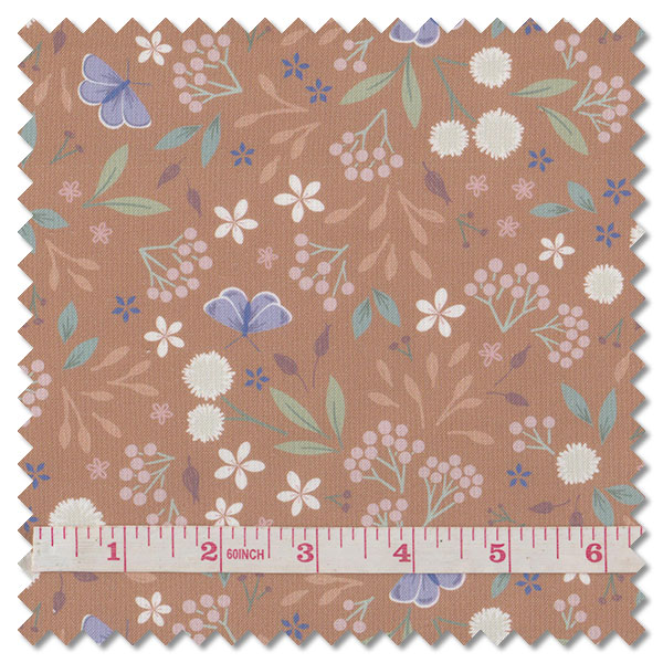 CC57-2 floral odyssey light burnt sienna - Lewis & Irene Sky Garden