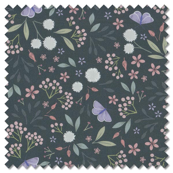 CC57-3 floral odyssey deep teal - Lewis & Irene Sky Garden
