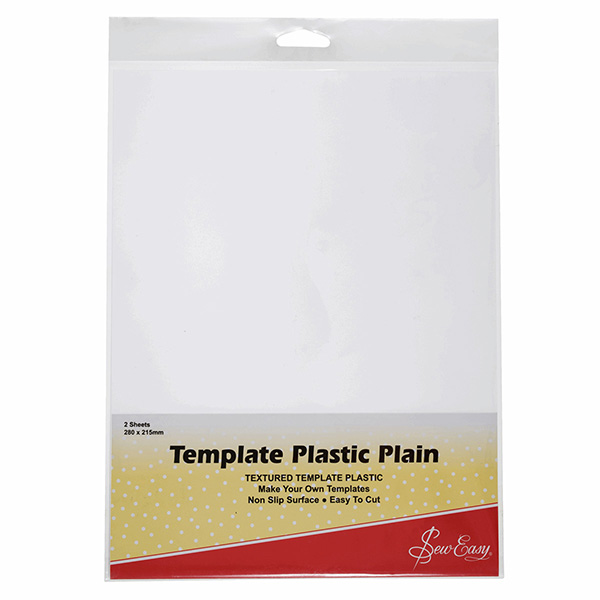 Plain template plastic for patchwork templates and quilting stencils