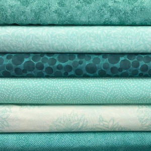 Turquoise quilting fabric - turquoise fat quarters for patchwork