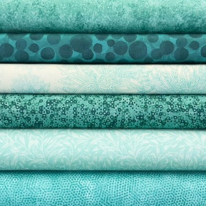 Turquoise quilting fabric - turquoise fat quarters for patchwork