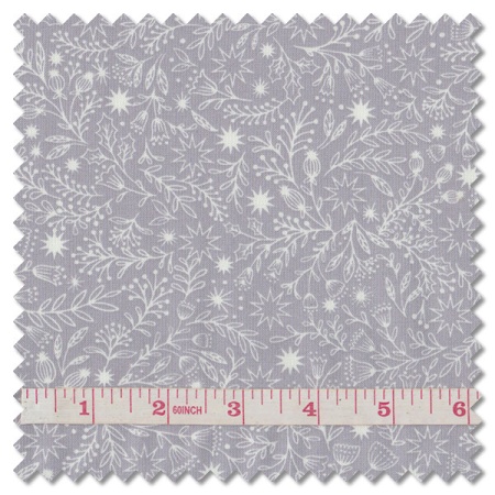 TT28-C star floral white on grey - Lewis & Irene Tiny Tonals
